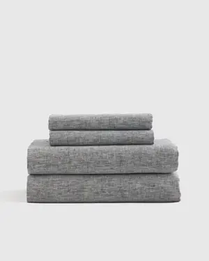Quince European Linen Chambray Sheet Set - Charcoal