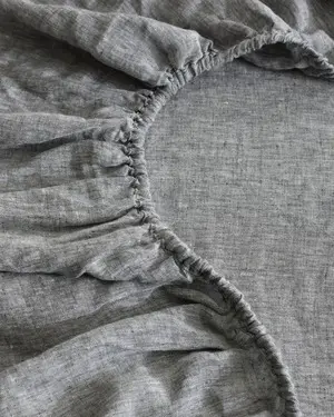 Quince European Linen Chambray Sheet Set - Charcoal