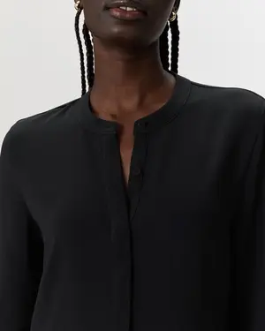 Quince Fluid Crepe Shirt Dress