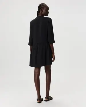 Quince Fluid Crepe Shirt Dress