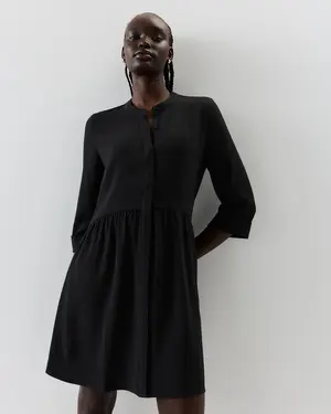 Quince Fluid Crepe Shirt Dress