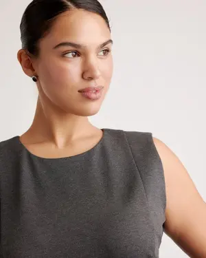Quince Ultra-stretch Ponte Sleeveless Dress - Charcoal