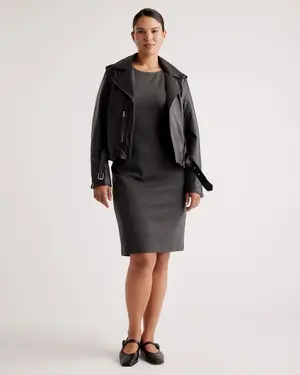 Quince Ultra-stretch Ponte Sleeveless Dress - Charcoal