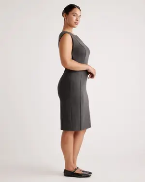 Quince Ultra-stretch Ponte Sleeveless Dress - Charcoal