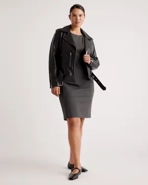 Quince Ultra-stretch Ponte Sleeveless Dress - Charcoal
