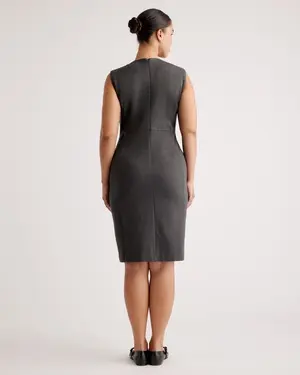 Quince Ultra-stretch Ponte Sleeveless Dress - Charcoal