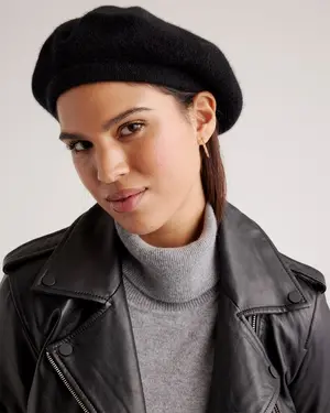 Quince Cashmere Beret - Black