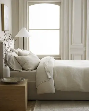 Quince European Linen Chambray Duvet Cover Set - Natural