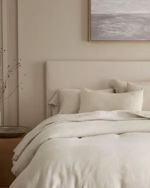 Quince European Linen Chambray Duvet Cover Set - Natural