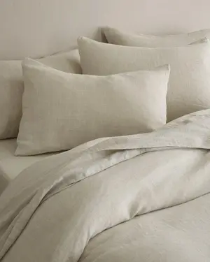 Quince European Linen Chambray Duvet Cover Set - Natural