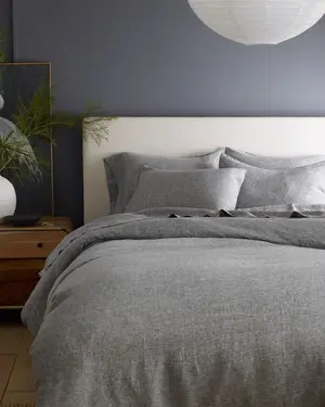 Quince European Linen Chambray Sham Set - Charcoal