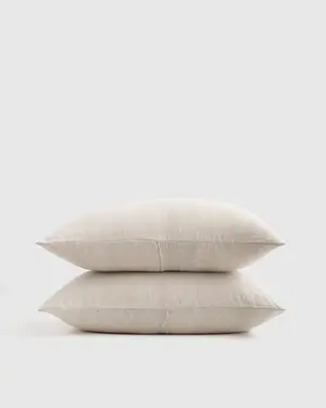 Quince European Linen Chambray Sham Set Natural
