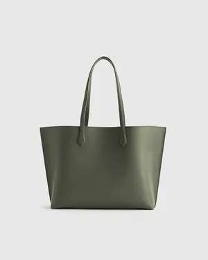 Quince Italian Leather Shopper Tote - Olive