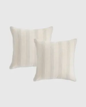 Quince Neutral Stripe Pillow Cover - Natural