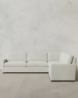 Quince Brennan L Sectional In Performance Chenille Linen Blend - Sorrell
