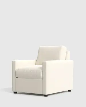 Quince Brennan Accent Chair In Performance Chenille Linen Blend - Eggshell
