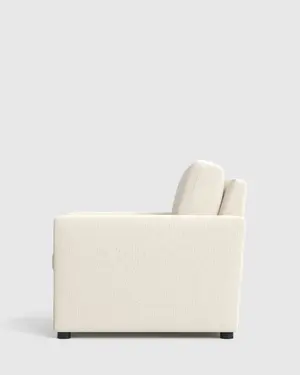 Quince Brennan Accent Chair In Performance Chenille Linen Blend - Eggshell