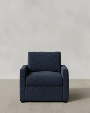 Quince Brennan Accent Chair In Performance Chenille Linen Blend - Ink