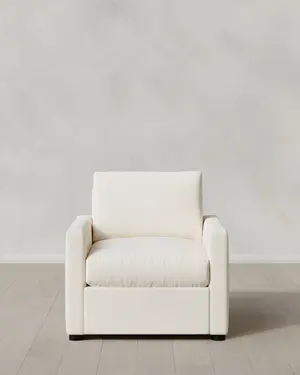 Quince Brennan Accent Chair In Performance Chenille Linen Blend - Marshmallow