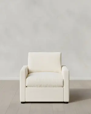 Quince Brennan Accent Chair In Performance Chenille Linen Blend - Snow