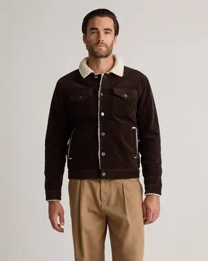 Quince Organic Stretch Corduroy Jacket - Espresso