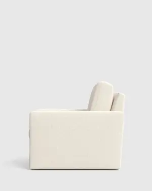 Quince Brennan Swivel Chair In Performance Chenille Linen Blend - Ink