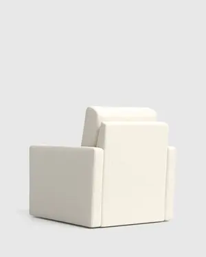 Quince Brennan Swivel Chair In Performance Chenille Linen Blend - Ink