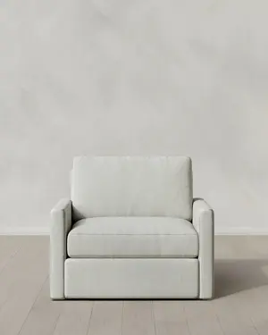 Quince Brennan Swivel Chair In Performance Chenille Linen Blend - Sorrell