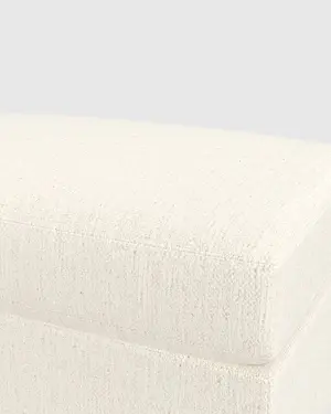 Quince Brennan Ottoman In Performance Chenille Linen Blend - Snow