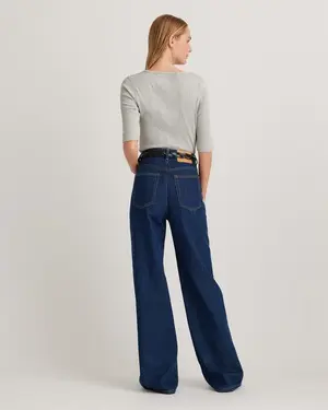 Quince Organic Cotton Micro-rib Elbow Sleeve T-shirt - Heather Grey