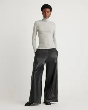 Quince Micro-rib Turtleneck Sweater - Heather Grey