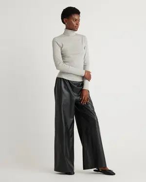 Quince Micro-rib Turtleneck Sweater - Heather Grey