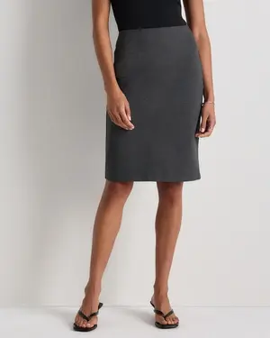Quince Ultra-stretch Ponte Pencil Skirt - Charcoal