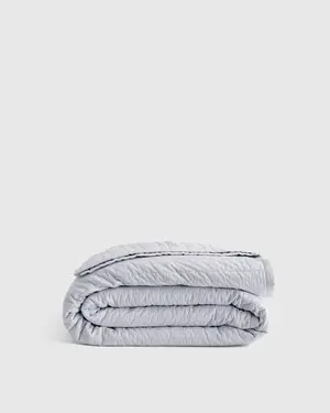 Quince Stripe Stitch Quilt - Light Blue