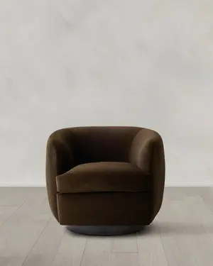 Quince Performance Velvet Swivel Chair - Performance Velvet Java