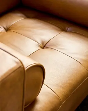 Quince Italian Leather Midcentury Accent Chair