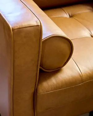 Quince Italian Leather Midcentury Accent Chair