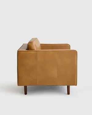 Quince Italian Leather Midcentury Accent Chair
