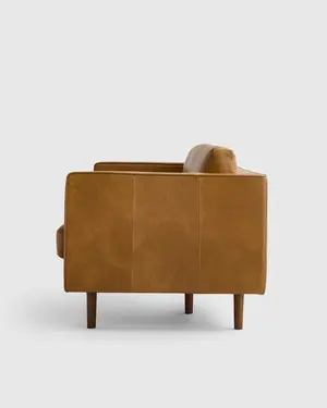 Quince Italian Leather Midcentury Sofa