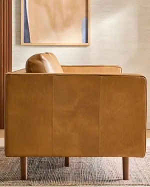 Quince Italian Leather Midcentury Sofa