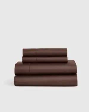Quince Signature Giza Cotton Sateen Sheet Set - Espresso