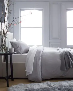 Quince Mongolian Cashmere Cotton Duvet Cover - Grey