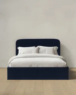 Quince Curved Bed In Performance Velvet Ocean