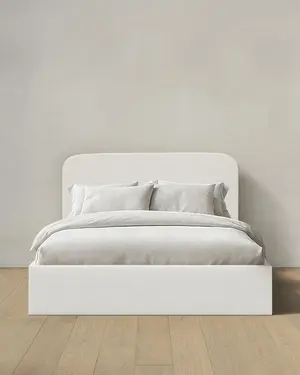 Quince Curved Bed In Performance Velvet - Snow