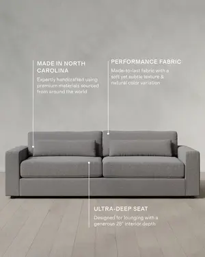 Quince Ashford Deep Seat Performance Basketweave Sofa - Ash
