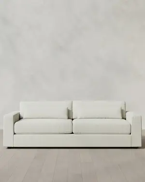 Quince Ashford Deep Seat Performance Basketweave Sofa Ivory