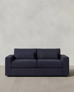 Quince Ashford Deep Seat Performance Basketweave Sofa Navy