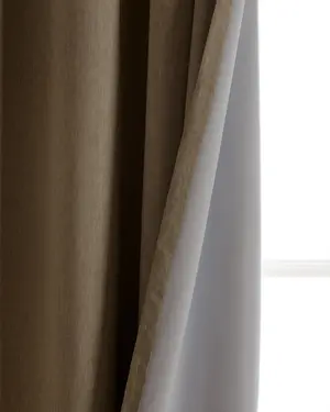 Quince European Linen Grommet True Blackout Curtain Single Panel - Flax
