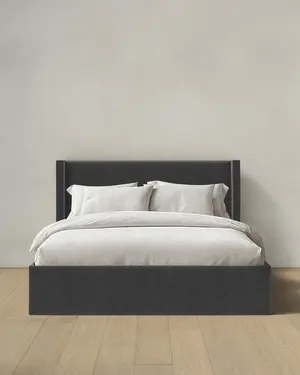 Quince Wingback Bed In Performance Velvet Graphite