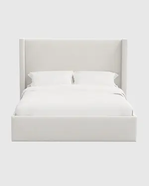 Quince Wingback Bed In Performance Velvet - Snow